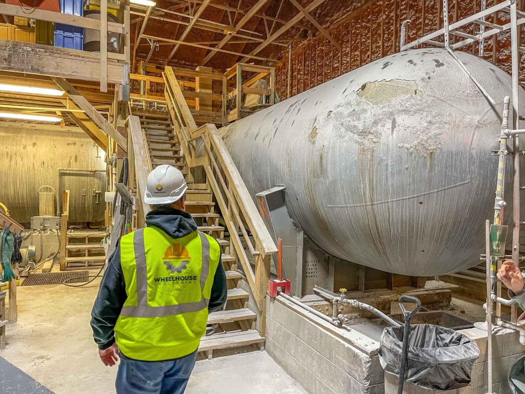 Millwright Projects - Sulfuric Acid Tank Removal | Millwright Services from Wheelhouse Industrial